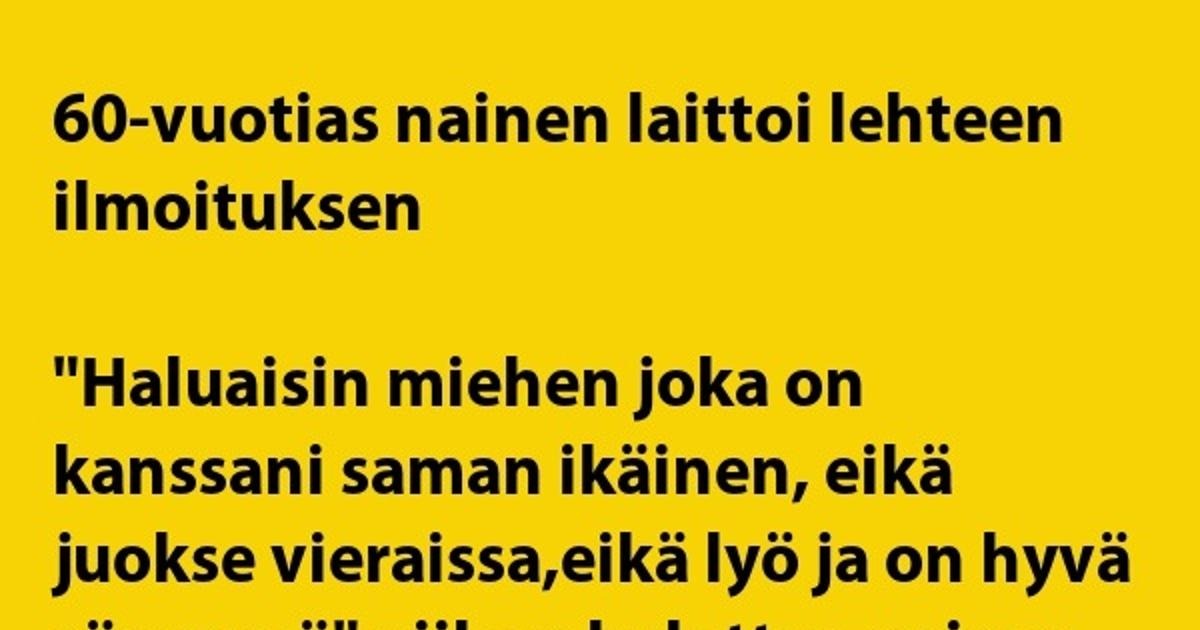 60-vuotias nainen laittoi... - Huumoria joka päivään. Parhaat Vitsejä ja Hauskoja Kuvia.